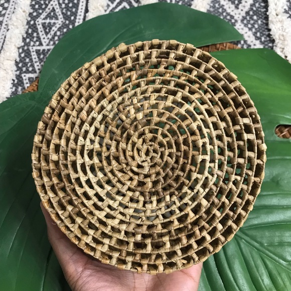 Accents | Round Woven Cowrie Shell Basket With Lid | Poshmark